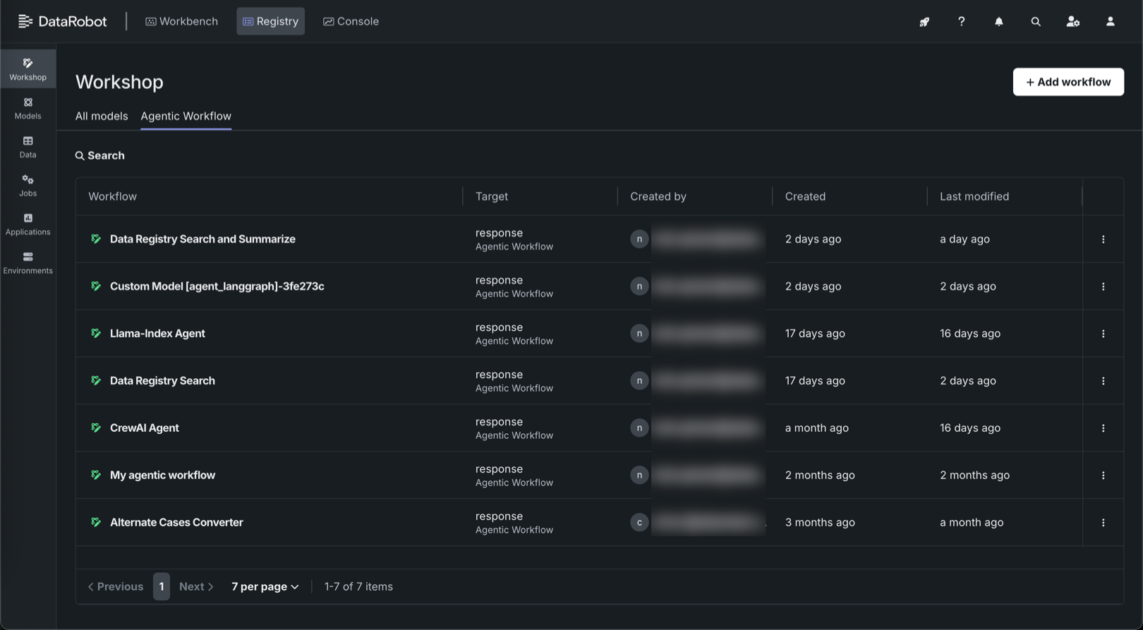 View and manage custom models: DataRobot docs