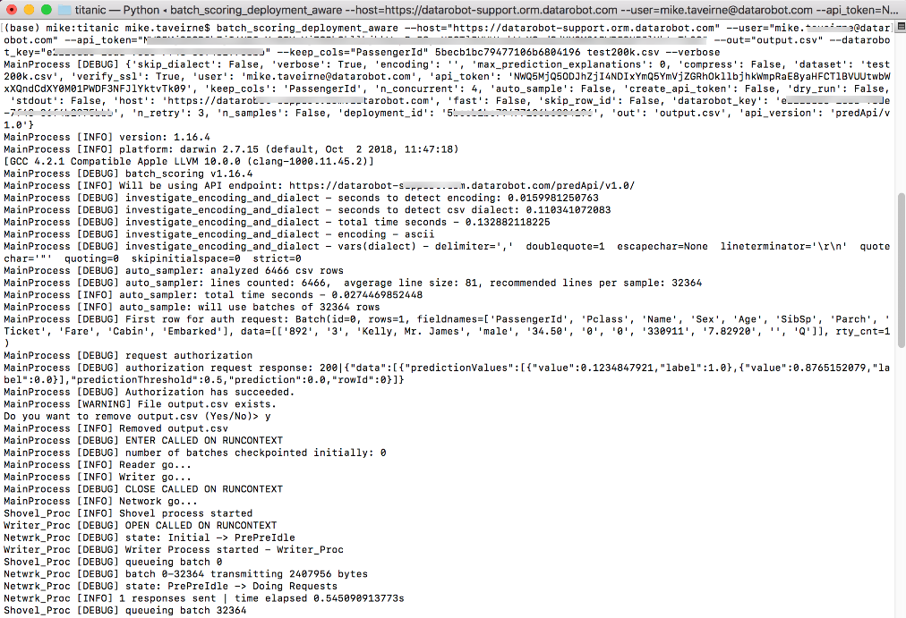 Batch Scoring Script (deprecated): DataRobot docs