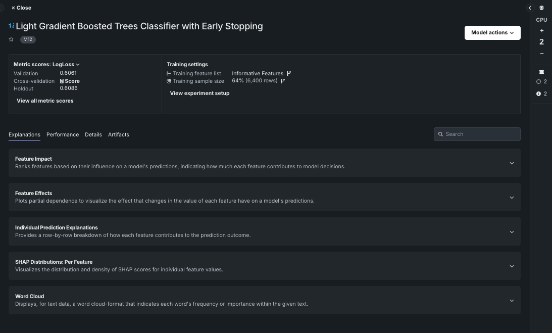 Predictive model building walkthrough: DataRobot docs