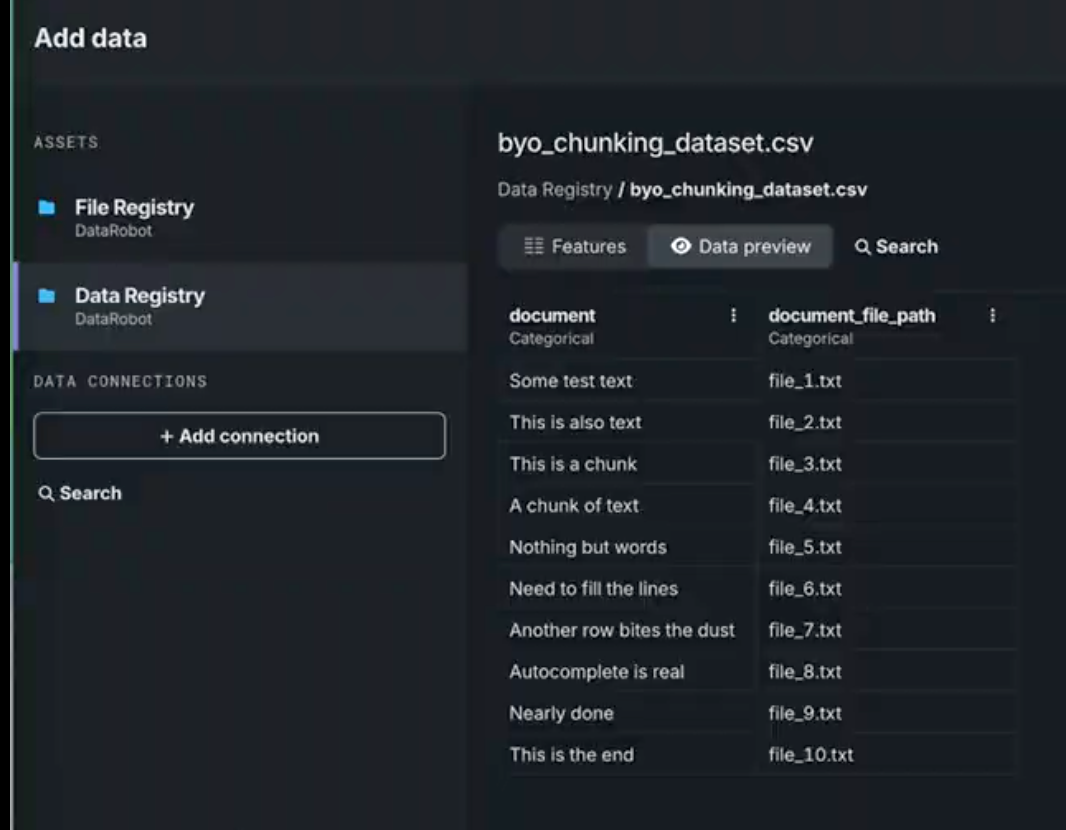 ベクターデータベースの作成: DataRobot docs